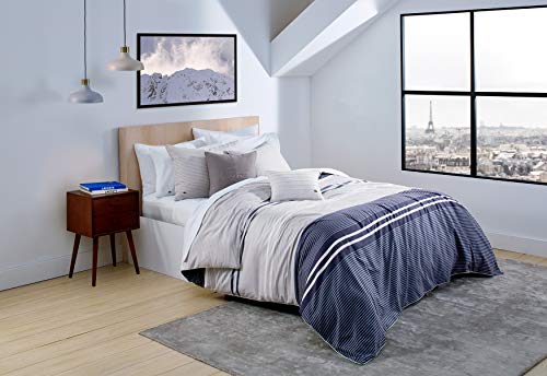 Lacoste Smash Cotton Comforter Set, Blue, Full/Queen