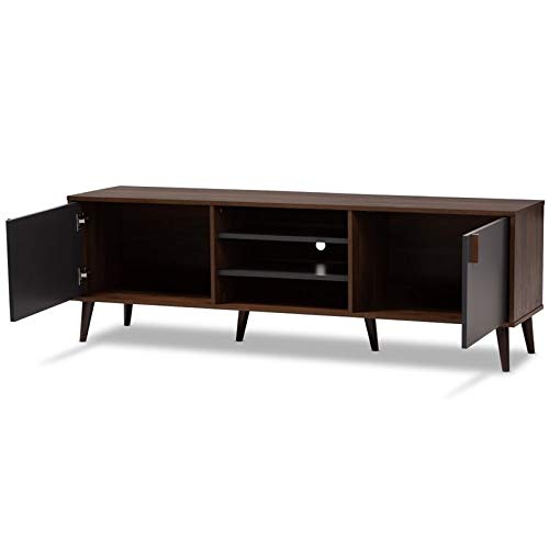 Baxton Studio Samuel Modern TV Stand in Brown and Dark Grey