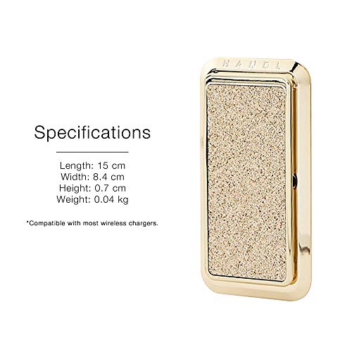 HANDL New York Champagne Glitter HANDLstick Silver Glitter Grip and Stand for Smartphone