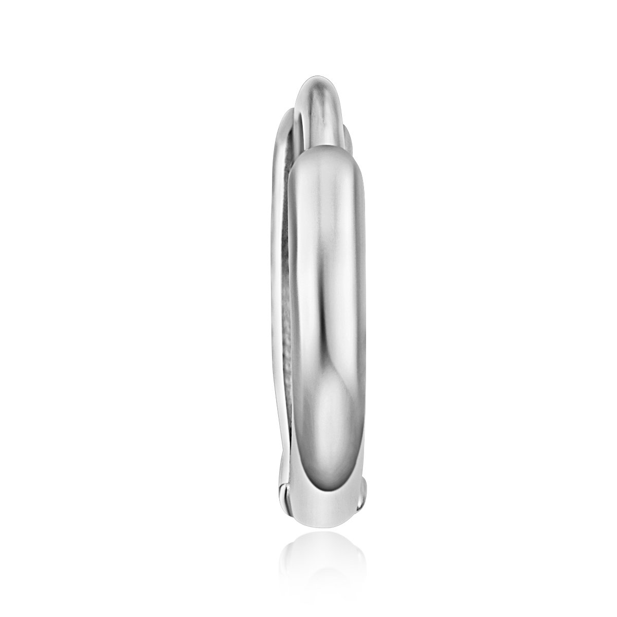 14k REAL White Gold 1.5mm Thickness Huggie Earrings (8 x 8 mm)