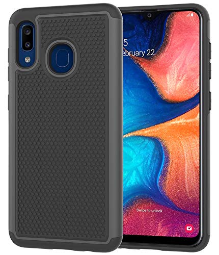 Dahkoiz for Samsung Galaxy A20/A30 Case with Tempered Glass Screen Protector, Dual Layer Drop Protection Cover Protective Phone Case for Samsung Galaxy A20/A30, Black