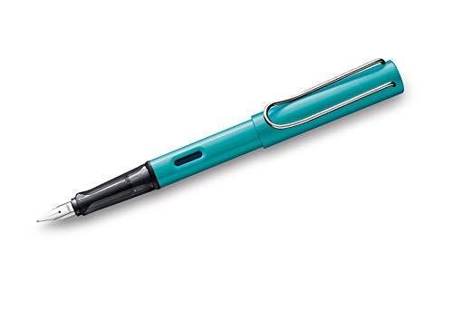 Lamy AL-star 023 Fountain Pen - Tourmaline Aluminium with Transparent Grip and Steel Nib - Nib Size F