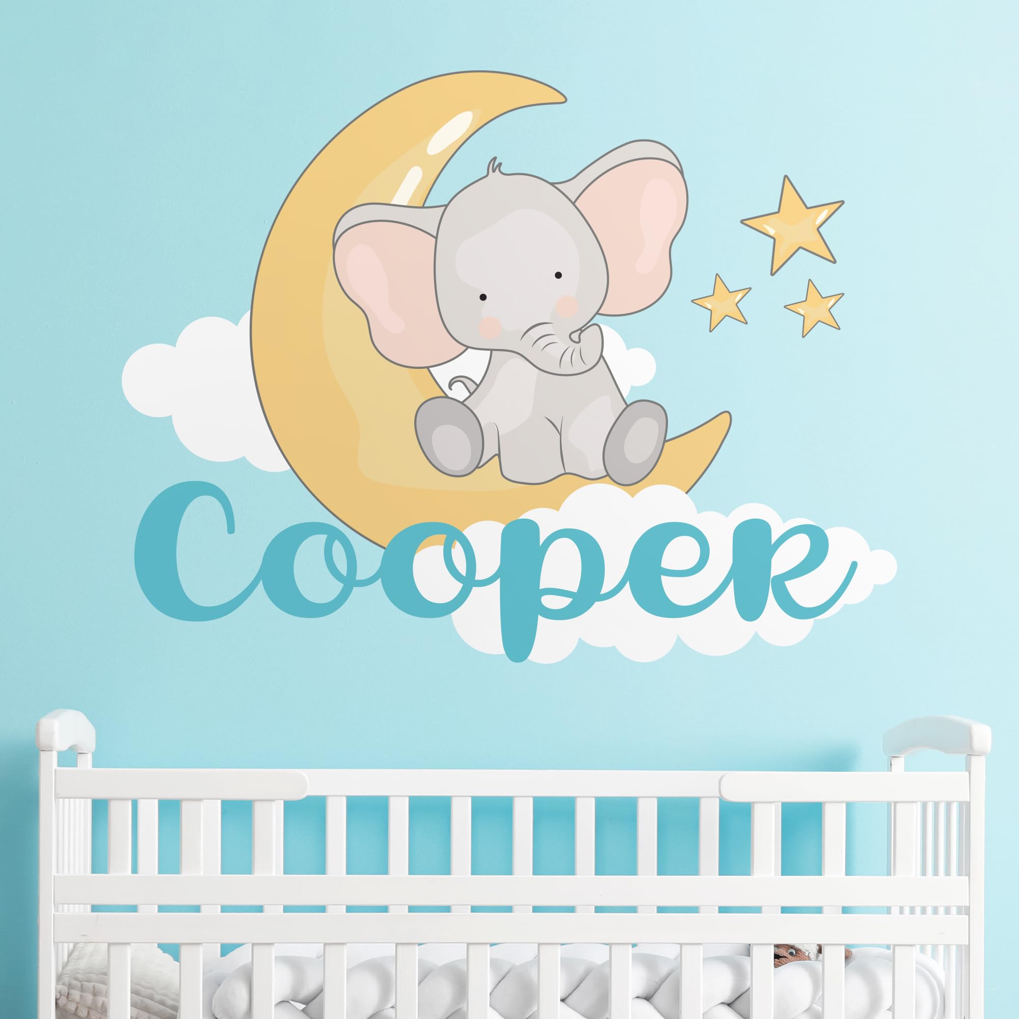 Personalized Name Elephant Family Decals I Baby Girl Nursery Decor I Elephant Decor Baby Shower I Pink Elephant Wall Decor for Girls Room I Baby Room Decor I Multiple Size & Color Options
