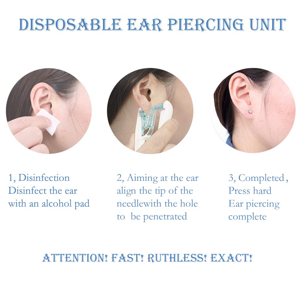 Refesta Ear Piercing Gun Kits, 8 Pcs Earring Piercing Unit Kit with Ear Stud and 1 Pcs Aid Piercing Tool