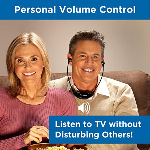 TV Ears 5.8 Digital Wireless Headset System - Long Range, Personal Volume Control, Quiet to Loud, Supports All TVs, Ideal for Seniors & Hearing Impaired, Plug N' Play, No Audio Delay, Dr Rec - 22741