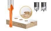 Amana Tool - 305008 Carbide Tipped Brad Pt. Boring Bit L/H 8mm Dia x 57mm Long x 10mm Sh