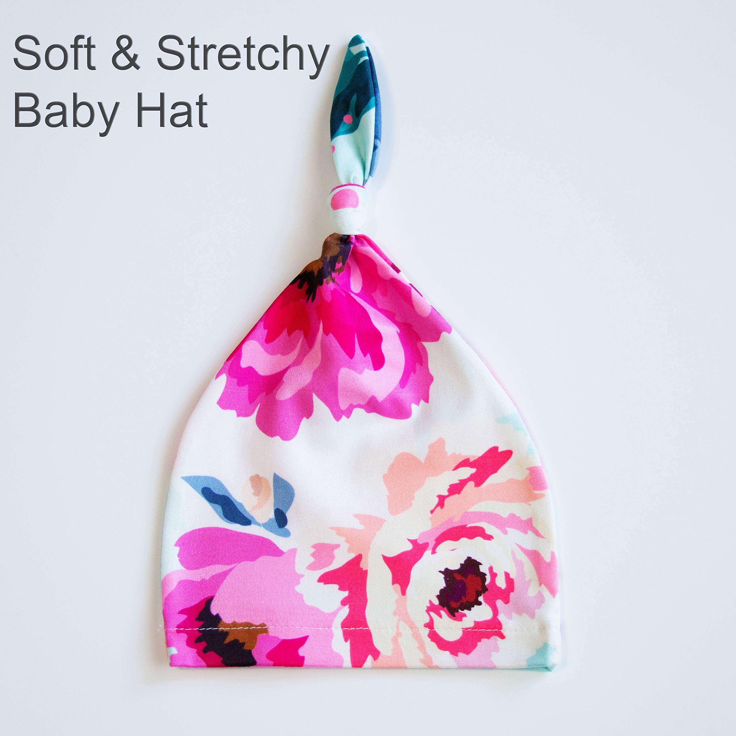 Little Bubbles Baby Swaddle Blanket & Headband Set - Pink Floral Pattern - Newborn Girl Swaddle - Modern Style - Unisex - One Size