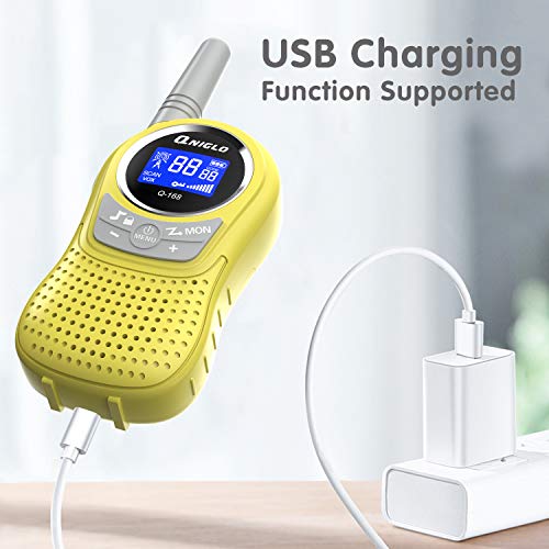 QNIGLO Walkie Talkie for Kids Rechargeable, Kids Walkie Talkies 3 Pack, Outdoor Camping Games with ๐๐ถ-๐ถ๐ผ๐ป ๐๐ฎ๐๐๐ฒ๐ฟ๐, Toys for Boys Girls Walkie Talkies Halloween Xmas Birthday Gifts