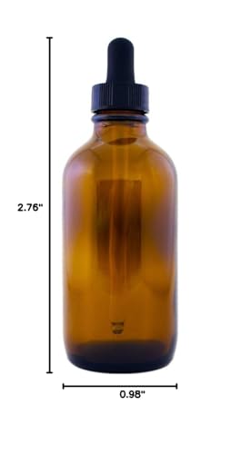 4 Oz (120 ml) Amber Boston Round Glass Bottle w/Dropper - Pack of 6
