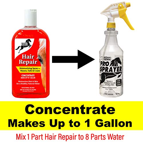 HARRIS Happy Horse Supplies, Hair Repair Moisturizing Spray for Manes, Tails & Coats, Concentrate Makes up to 1 Gallon, 16oz