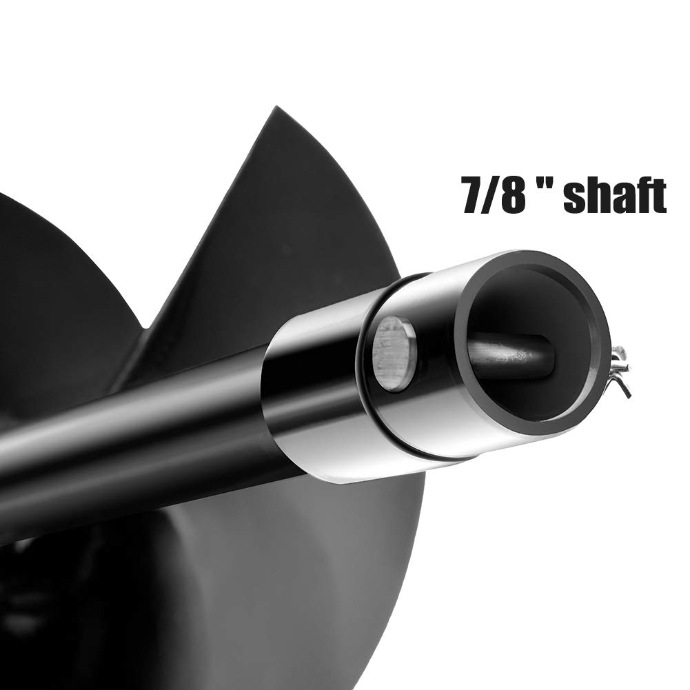 Earth Auger Drill Bit,7/8" Shaft & 31” Length Augers for Gasoline Earth and Ice Auger Power Heads (6 Inch, Black Post Hole Digger)