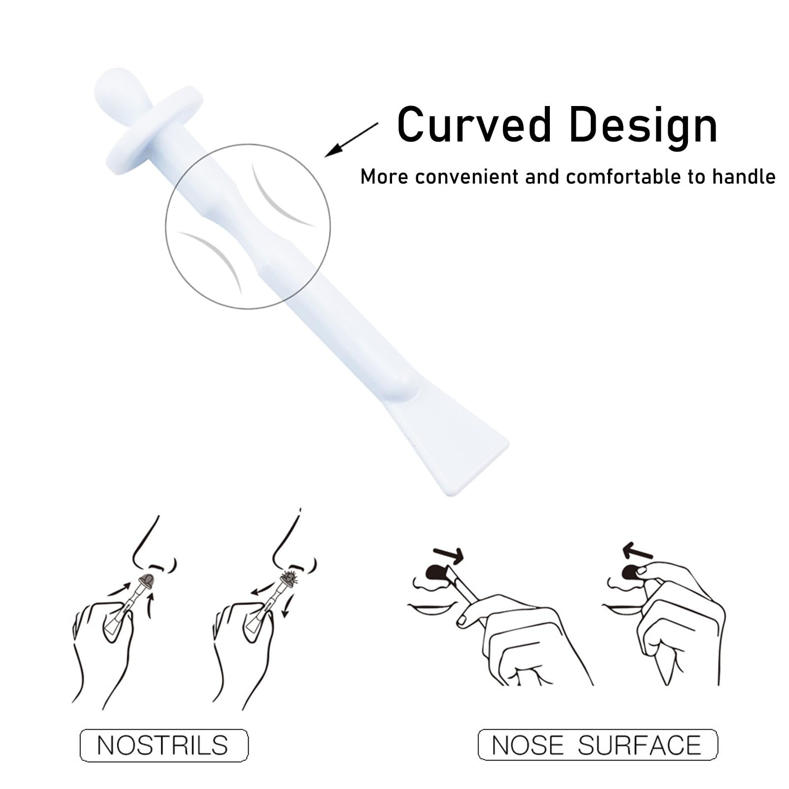 BlueZOO 30PCS 2-IN-1 Nose Wax Applicator Spatulas for Nasal Cleaning, Eyebrows, Facial Hair Removal - Mustache Waxing Sticks for Women and Men