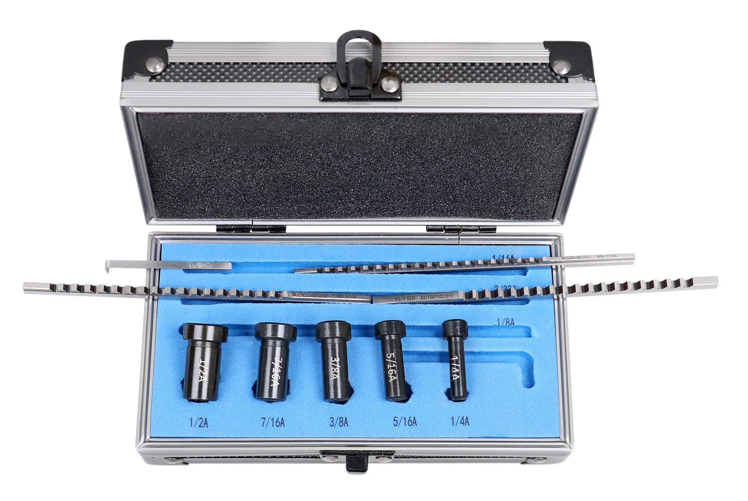 Accusize Industrial Tools No.00 Hss Keyway Broach Precision Sets in Fitted Wooden Box, 5100-0001