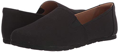 Amazon Essentials Women's Casual Slip-On Canvas Flat, Black, 8