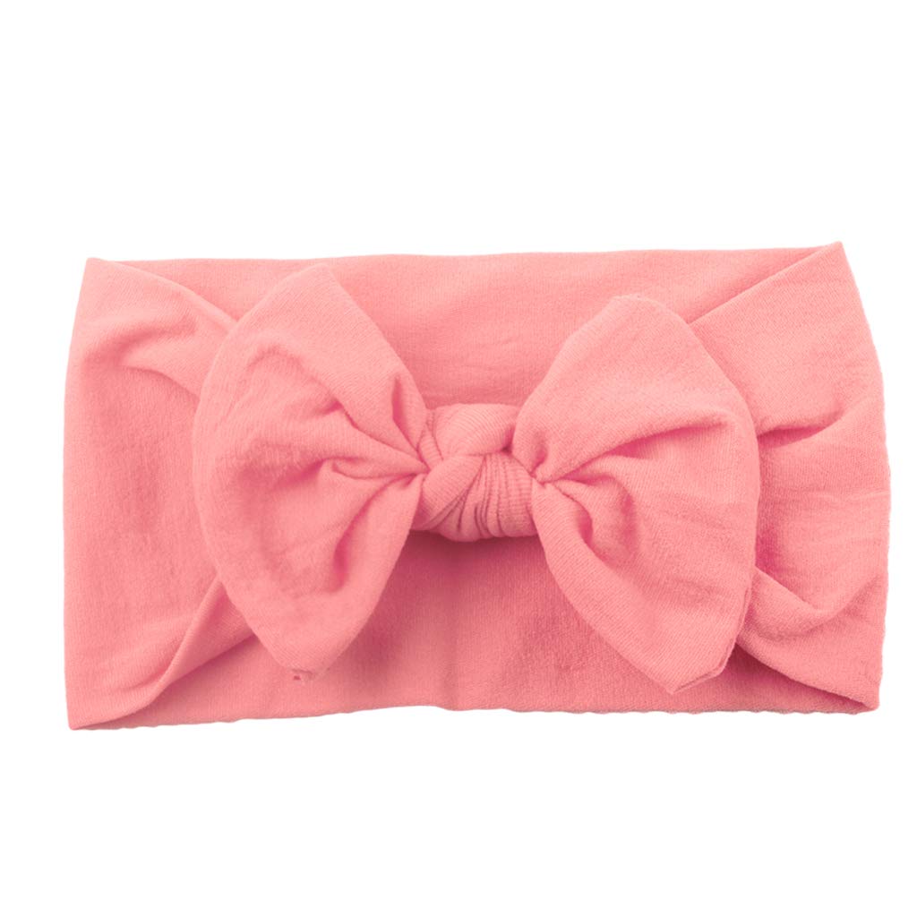 DED 18 Pieces Nylon Newborn Headbands Hair Bows Elastics Soft Bands Headwraps for Newborns Infants Toddlers