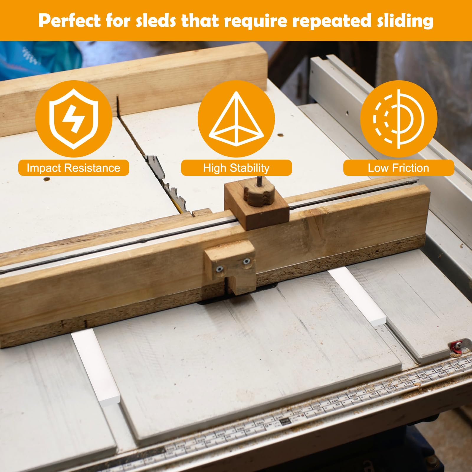 4PCS Crosscut Sled, Catcan Table Saw Sled Kit with Predrilled Holes and 25 Screws, 3/4" x 3/8" x 17" Miter Bars for Table Saw for T Tracks Woodworking, Router Table and Bandsaws (4)