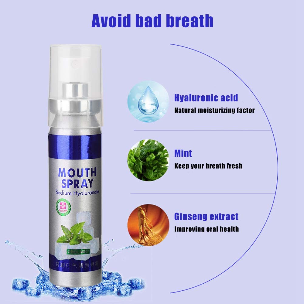 Ultra fine Mouth Spray, Breath Freshener Spray 2 x 2 x 9.7cm Nutrient Ingredients Liquid,Mint Flavor Breath Refreshing Mouth Spray Bad Breath Removal Oral Spray 20ml