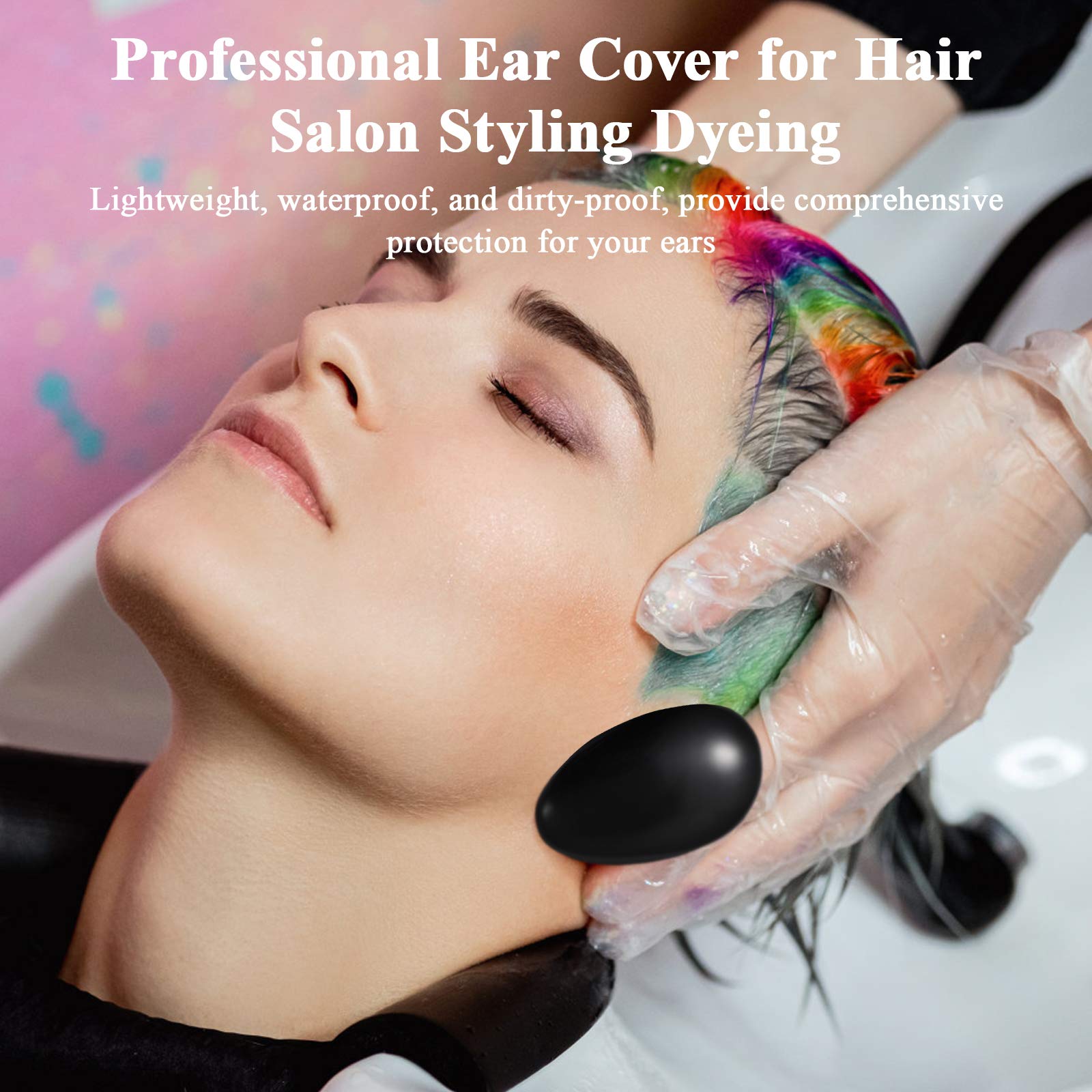20Pcs Hair Dye Earmuffs Plastic Ear Protectors Waterproof Ear Caps Hair Coloring Ear Covers Ear for Barber Home Shower