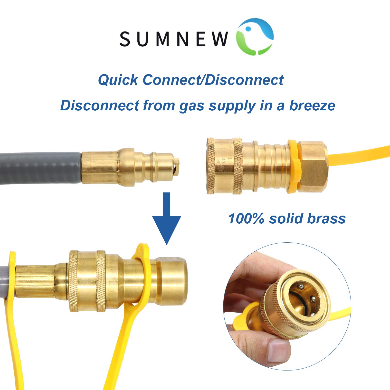 24 Feet 1/2-Inch Natural Gas Hose with Quick Connect Fitting for BBQ, Grill, Pizza Oven, Patio Heater and More NG Appliance, Propane to Natural Gas Conversion Kit - CSA Certified