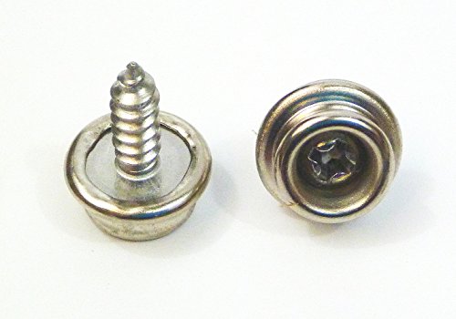 Boat Canvas Snaps 3/8" Inch Diameter, 8 x 3/8" Screw (20 Pack), Stainless Steel Corrosion Resistant Deep Cut Drive Coarse Thread Screw, by Bolt Dropper