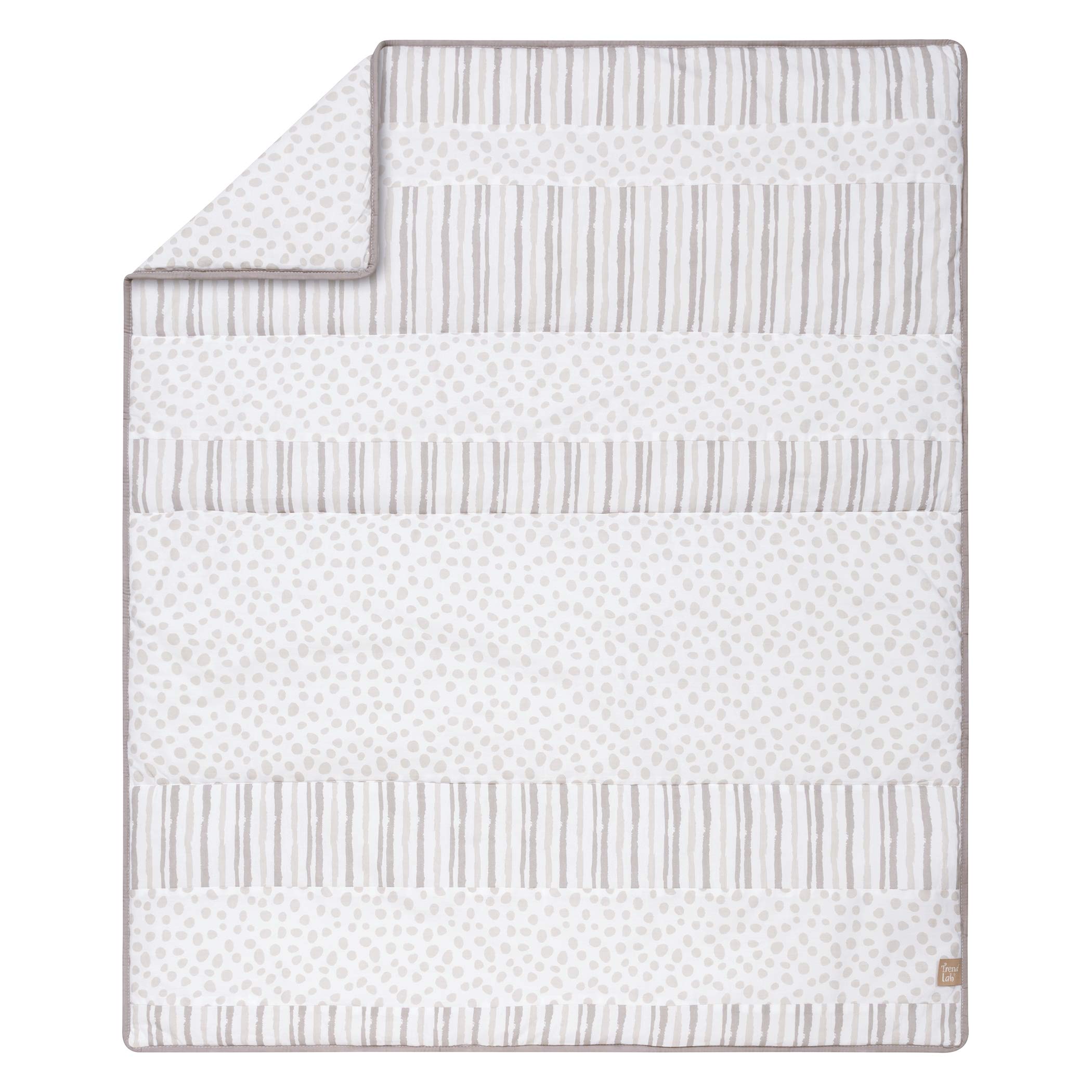 Trend Lab Sidney 3 Piece Crib Bedding Set, Can Be Used As A Blanket Or A Playmat for Tummy Time, Includes Quilt, Fitted Crib Sheet and Skirt