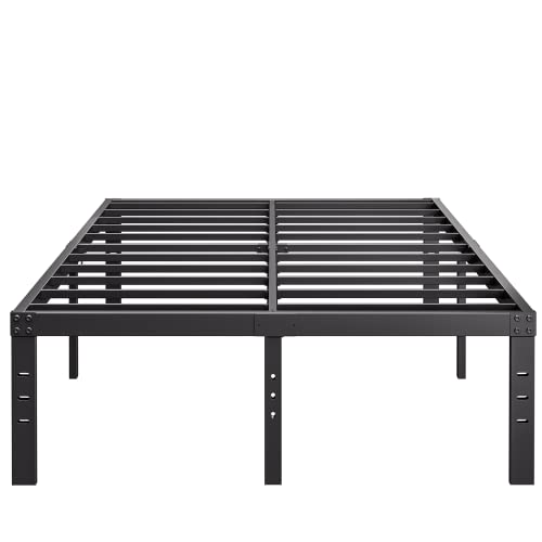 COMASACH 18-Inch King-Bed-Frame, Heavy Duty Tall Black Platform-Bed Frames No Box Spring Needed, Easy Assembly, Under Bed Storage, Noise Free Mattress-Foundation Support up to 4000Lbs