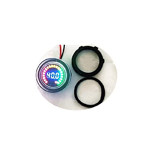 Taidacent Diameter 30mm Round Volte Meter Lithium Batteries DC Power Supply Tester Lead Acid Li Battery Waterproof Voltage Gauge (12V 3 String Li Battery Red Display)