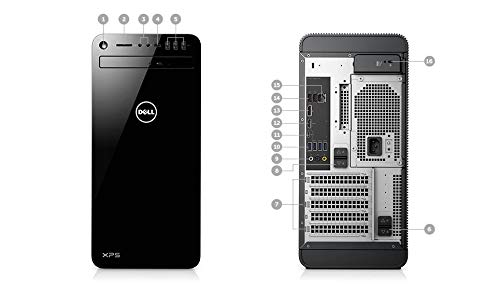 Dell 8930 XPS Tower Desktop Computer, 9th Generation Intel Core i7-9700, NVIDIA GeForce GTX 1050Ti 4GB Graphics, 256GB SSD plus 1TB HDD, 16GB Memory, Windows 10 Home, DVD-RW, Black