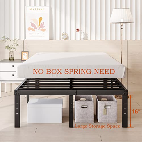 COMASACH 18-Inch King-Bed-Frame, Heavy Duty Tall Black Platform-Bed Frames No Box Spring Needed, Easy Assembly, Under Bed Storage, Noise Free Mattress-Foundation Support up to 4000Lbs