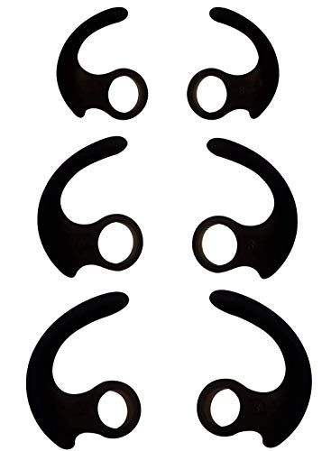 Rayker Earhooks Compatible with Sony in-Ear Earbuds, Anti-Slip Anti-Lost Silicone Sport Earhooks in Ear Canal, S/M/L Sizes, Compatible with MDR-XB50AP XBA SP etc. Black