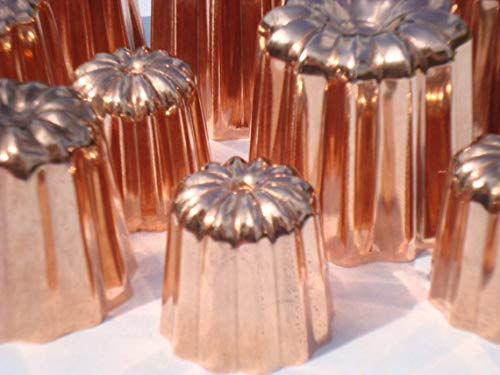2.1 inch Copper Canele mold from Bordeaux a Set of Twelve tinned molds