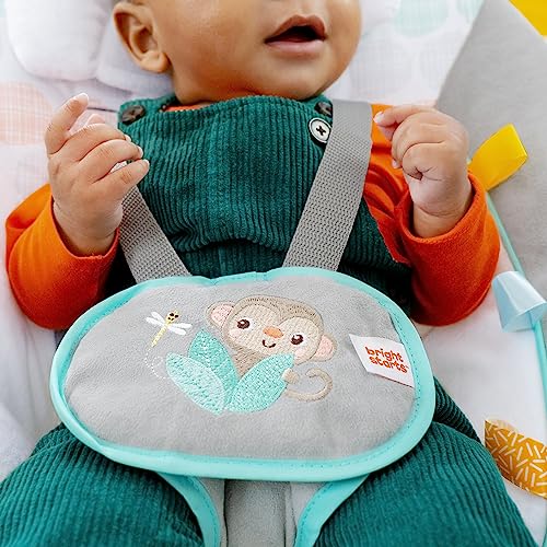 Bright Starts Portable Automatic 6-Speed Baby Swing with Adaptable Speed, Taggies, Music, Removable -Toy Bar, 0-9 Months 6-20 lbs (Whimsical Wild)