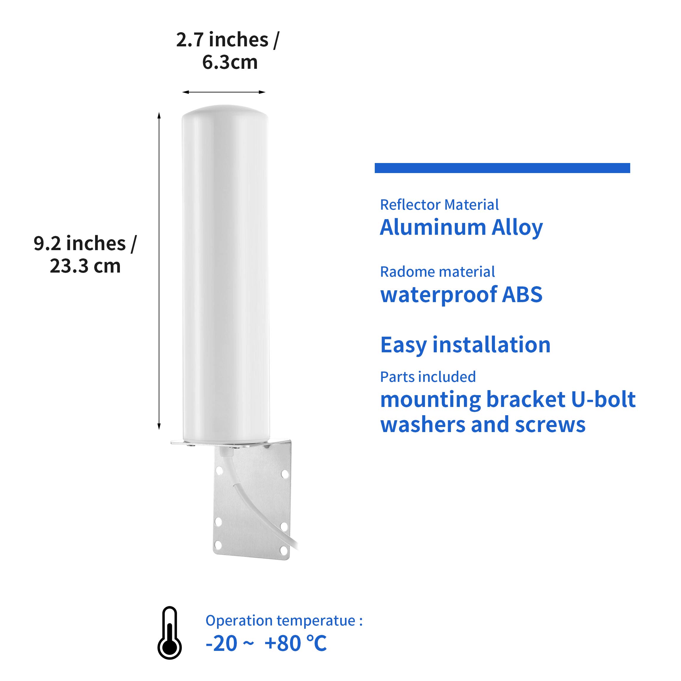 High Gain 10dBi 4G LTE Cellular Antenna for All Series Spypoint Flex-M Link Micro Link EVO/Stealth CAM/Tactacam Reveal X Gen 2.0/3.0, Reveal X PRO/Reolink/SEHMUA Cellular Trail Camera, Eifagur