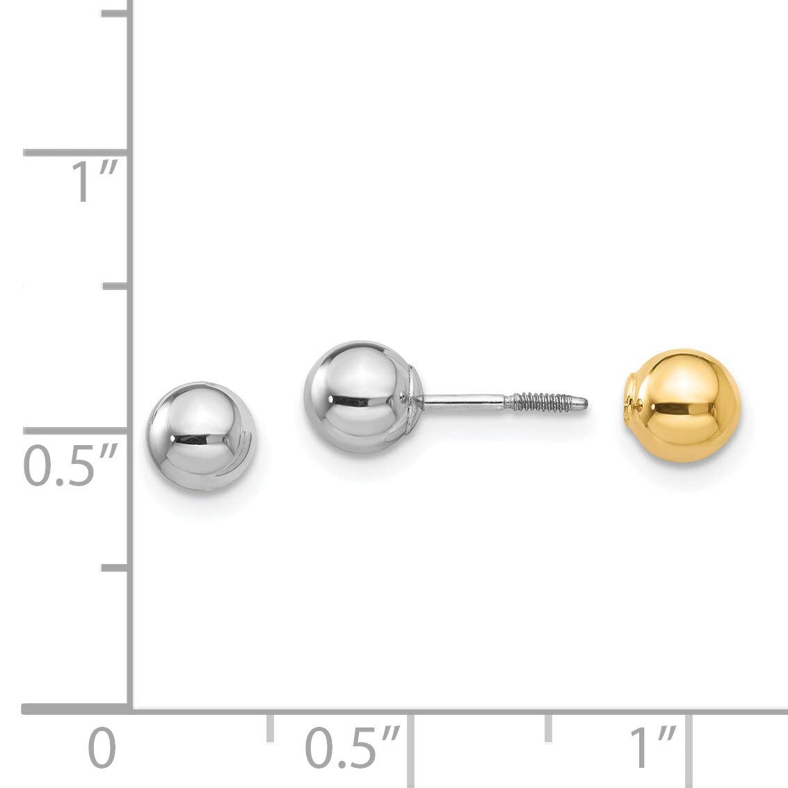 14K Two Tone Gold Reversible Ball Screw Earrings