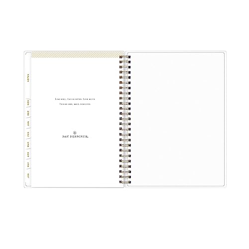 2023-2024 Day Designer Pebble Path Frosted Polypropylene Weekly/Monthly Academic Planning Calendar with Notes, 5-7/8" x 8-5/8", Black, July 2023 to June 2024, 142502
