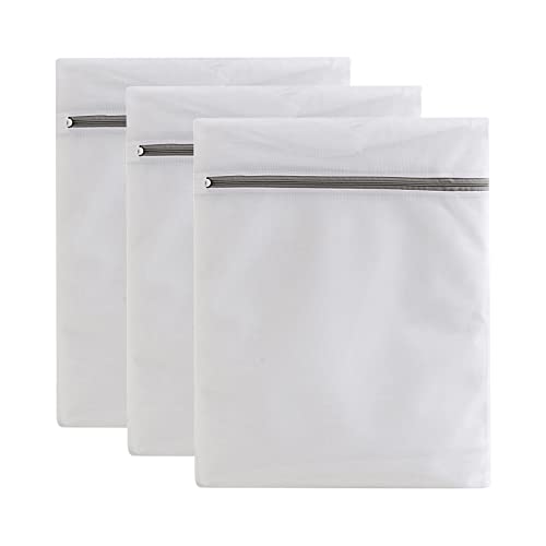 3PCS Durable Honeycomb Mesh Laundry Bags Wash Bags for Lingerie Stockings,Polyester Fine Mesh Fabric Cord Bag for College,Dorm,Storage() (19.7"Ć23.6ā)