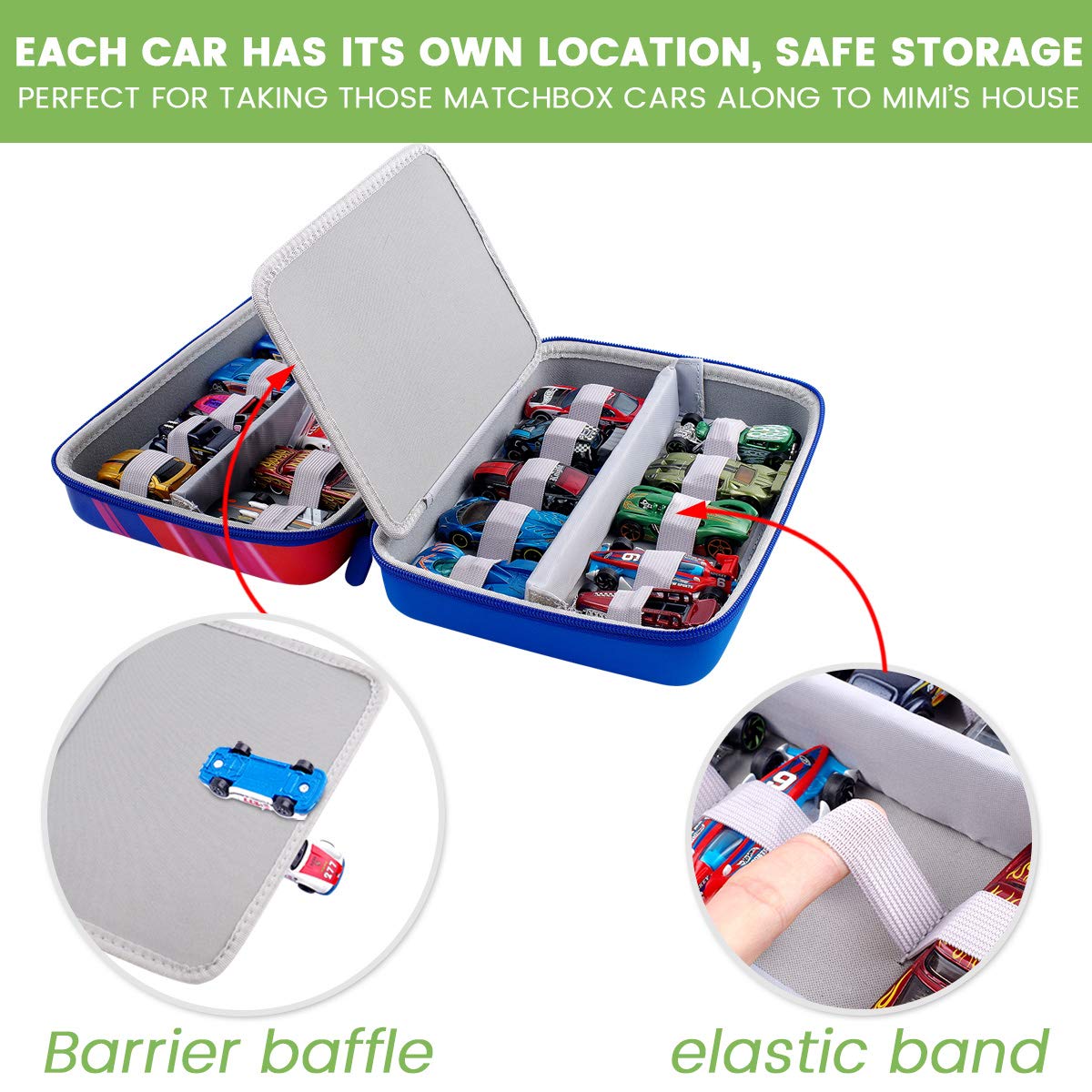 20 Toys Organizer Storage Compatible with Hot Wheels Car, Display Case Storage for Matchbox Cars, Mini Toys, Small Dolls, Carrying Box for Hotwheels Car (Box Only)