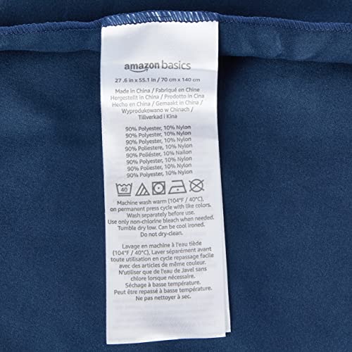 AmazonBasics Microfiber towel, Pack of 1, 70 X 140 cm, 1pc/set, black/blue
