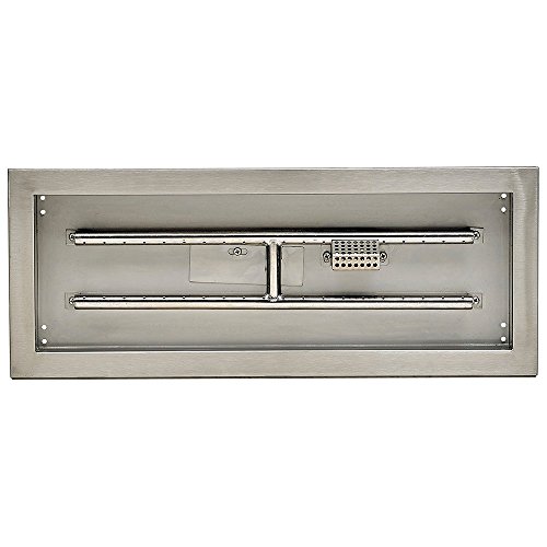 24" x 8" Stainless Steel Rectangular Drop-in Fire Pit Pan With Electric Ignition System kit, CSA Certified, Propane Version