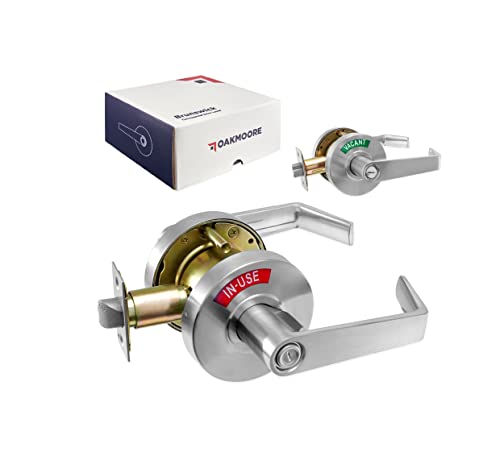 Commercial Grade Bathroom Door Lock with Occupancy Indicator - See Occupied Vacancy or Engaged Status On Public Restroom Toilet - with Deadbolt Locks