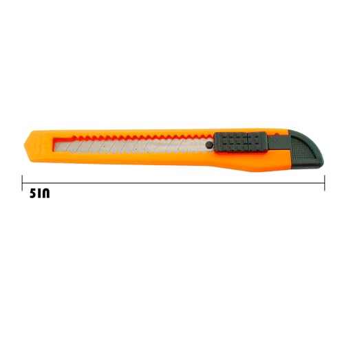 3 Neon Orange Utility Knife Box Cutters Heavy Duty Industrial Strength
