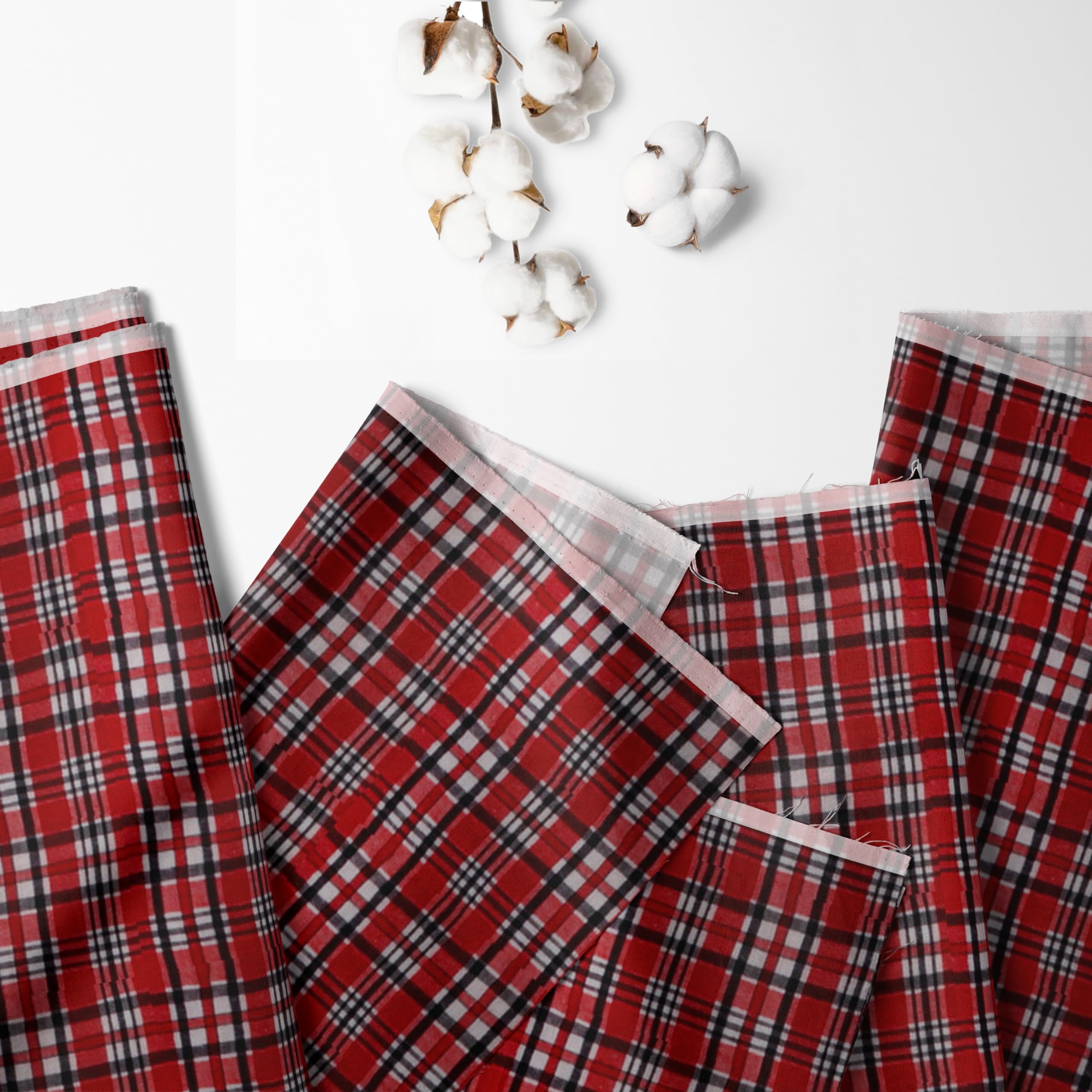Bacati - Boys Red Plaids/Stripes Crib Sheet