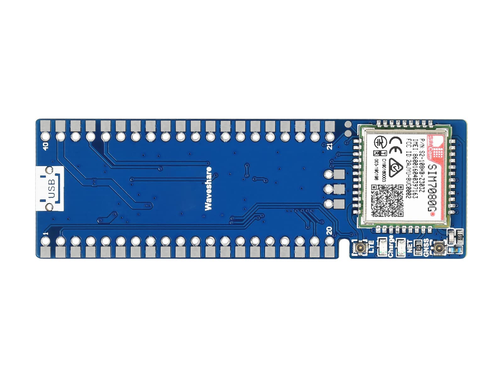 Waveshare SIM7080G NB-IoT/Cat-M(EMTC) / GNSS Module for Raspberry Pi Pico NB-IoT, Cat-M(EMTC), and GNSS Positioning with Global Band Support