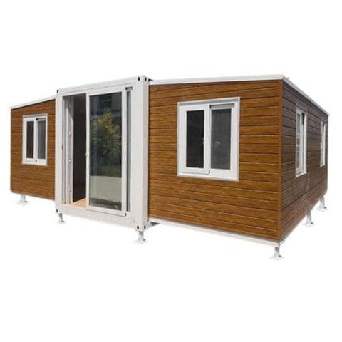 20FT Prefab Container House, 2 Bedroom, Steel Portable Villa with Bathroom, Hurricane-Proof, Waterproof & Insulated, 20ft