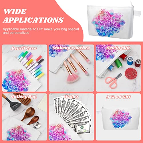 40 Pcs Blank Canvas Bag Sublimation Cosmetic Canvas Pouch (5 x 10 x 1.8 Inches)