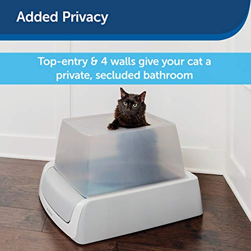 PetSafe ScoopFree Self-Cleaning Litter Box Top Entry Privacy Hood β Works with ScoopFree 2nd Generation and Smart Litter Boxes,Grey,Small