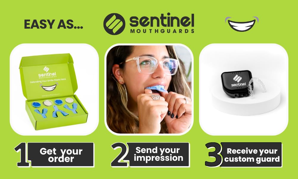 SENTINEL MOUTHGUARDS No-Show Daytime Mouth Guard for Teeth Grinding and Clenching | Custom Fit for Durability and Protection | BPA-Free and Dentist-Approved | Made in USA