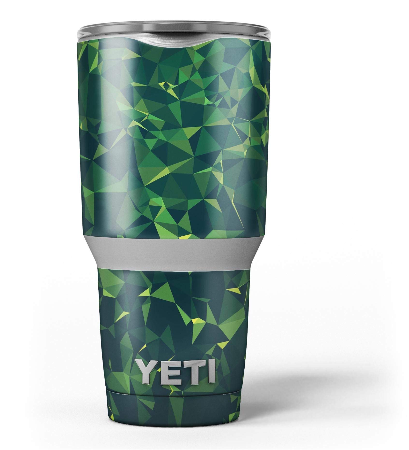 Design Skinz Greenage Geometric V13 - Skin Decal Vinyl Wrap Kit Compatible with The Yeti Rambler Cooler Tumbler Cups