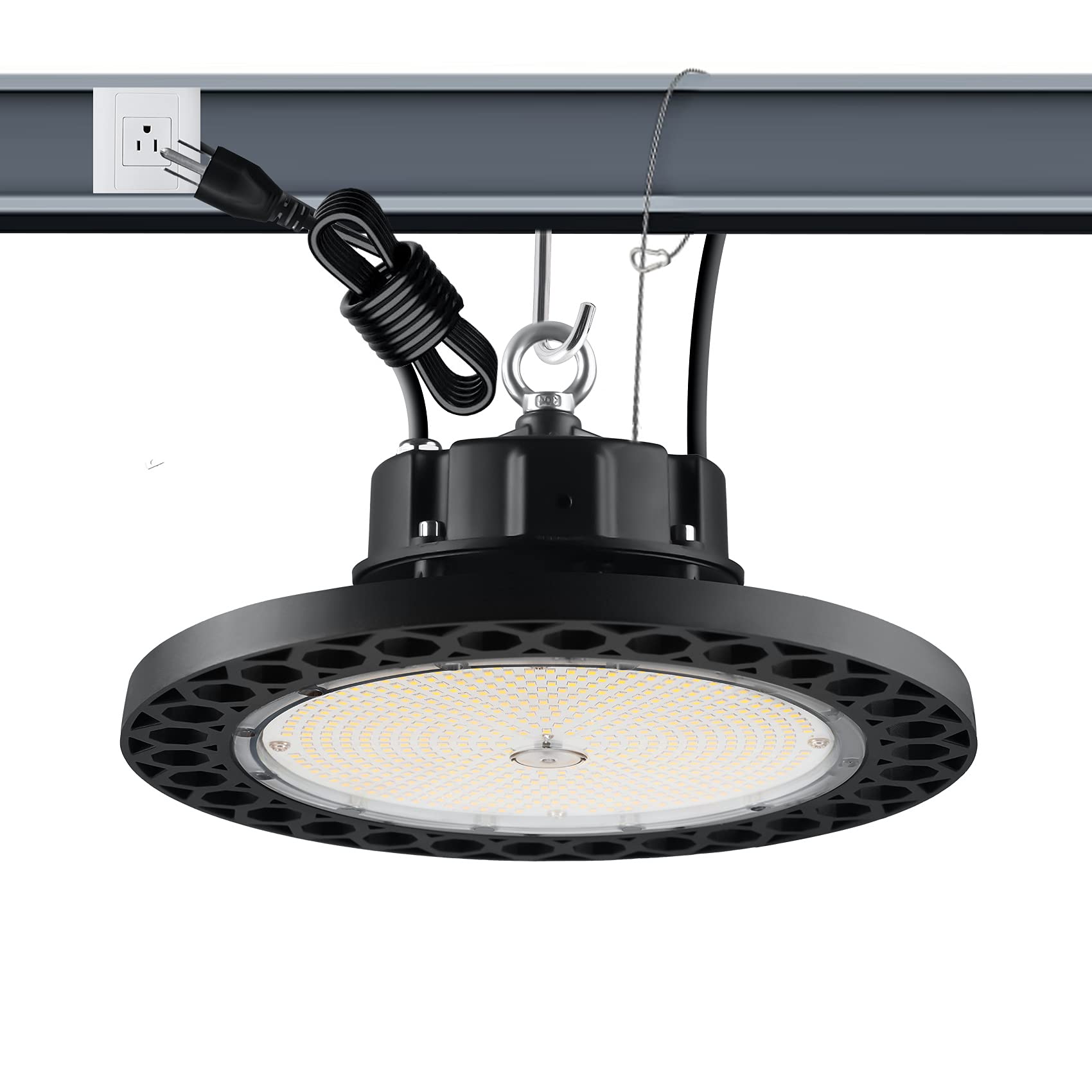 SERWING LED High Bay Light 150W, Super Bright led Shop Light 21,000LM Daylight, IP66 Waterproof Commercial Warehouse Area Light, 1-10V Dimmable High Bay Shop Light1