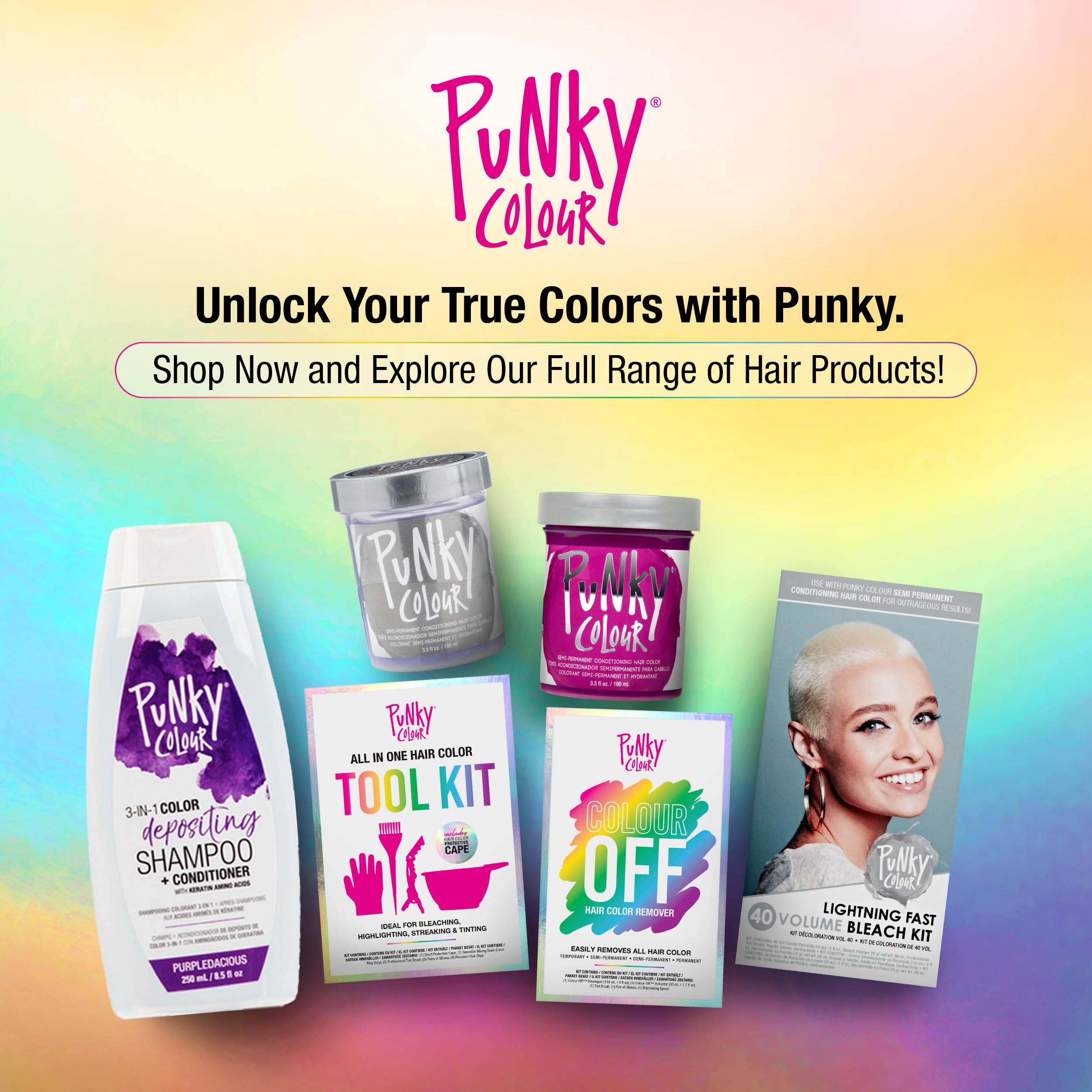 Punky Colour 3-in-1 Color Depositing Hair Cleanser & Conditioner, 8.5 fl oz. (Purpledacious)